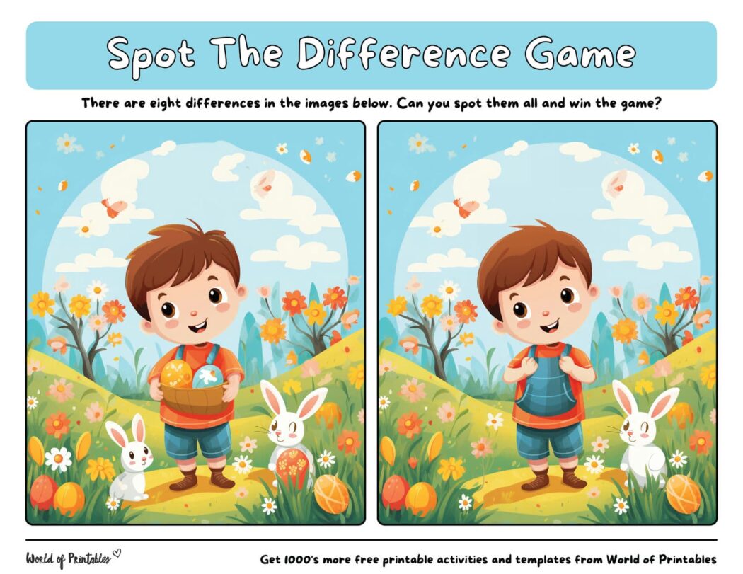 Easter Spot The Difference Games - World of Printables