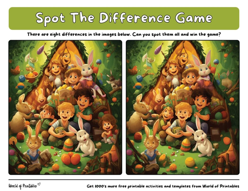 Easter Spot The Difference Games - World of Printables