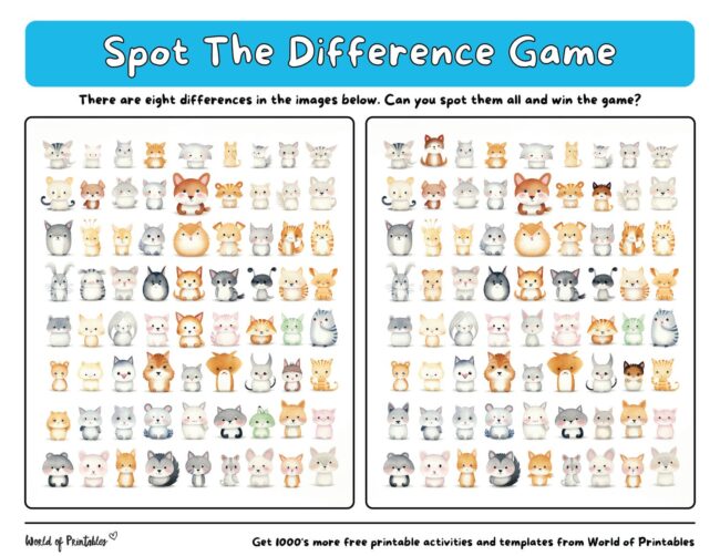 Easy Spot The Difference Games - World of Printables