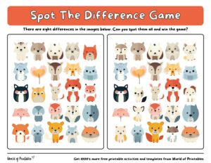 Easy Spot The Difference Games - World of Printables