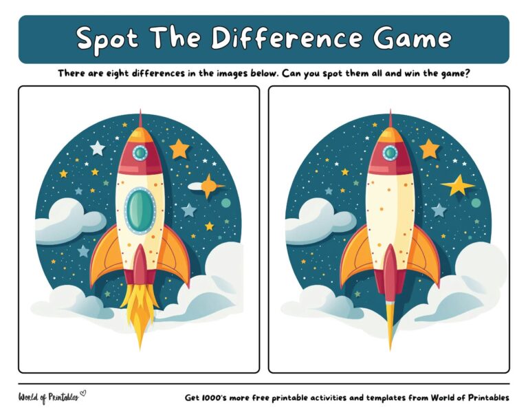 Easy Spot The Difference Games - World of Printables