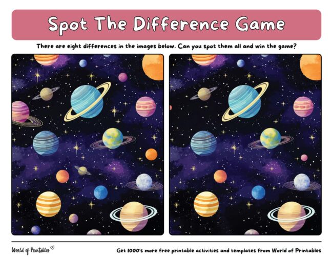 Easy Spot The Difference Games - World of Printables
