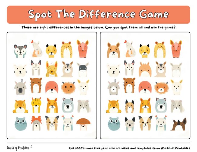 Easy Spot The Difference Games - World of Printables