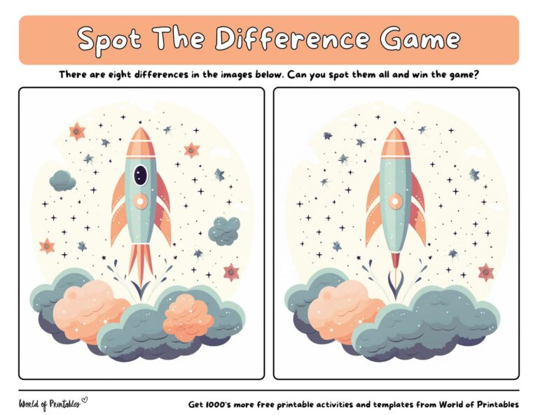 Easy Spot The Difference Games - World of Printables
