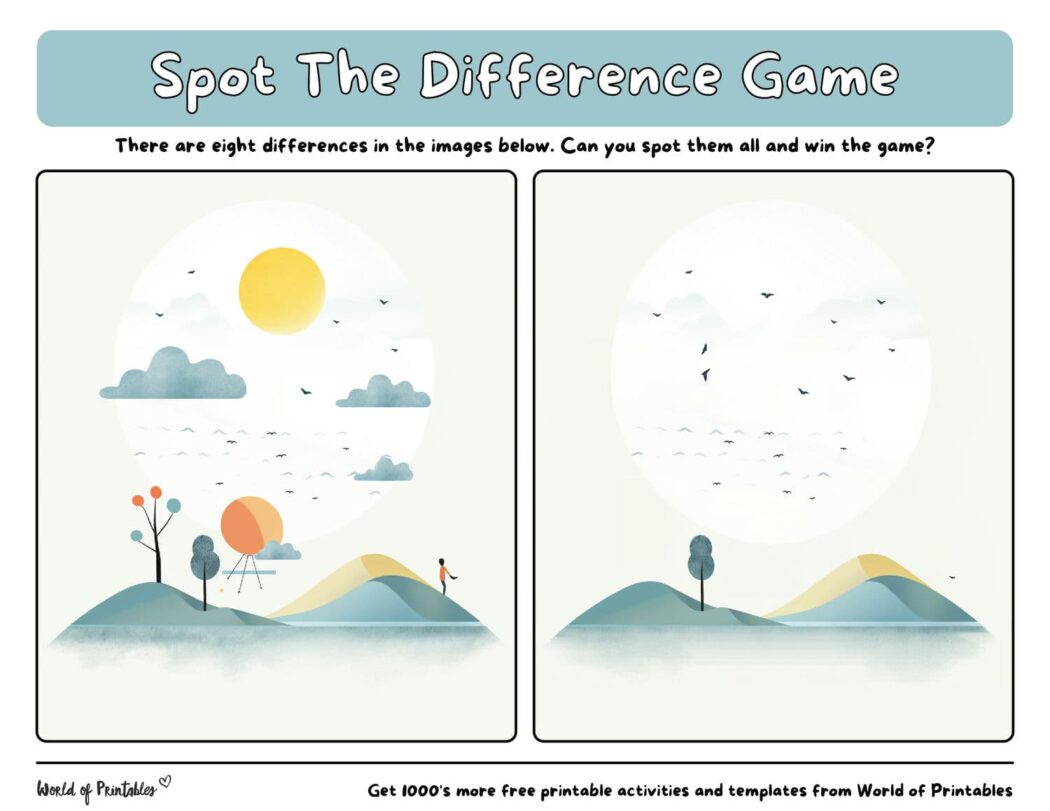 Easy Spot The Difference Games - World of Printables