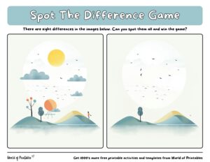 Easy Spot The Difference Games - World of Printables