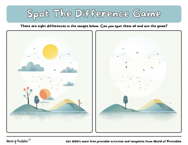 Easy Spot The Difference Games - World of Printables
