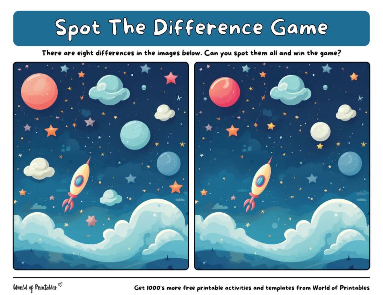 Easy Spot The Difference Games - World of Printables