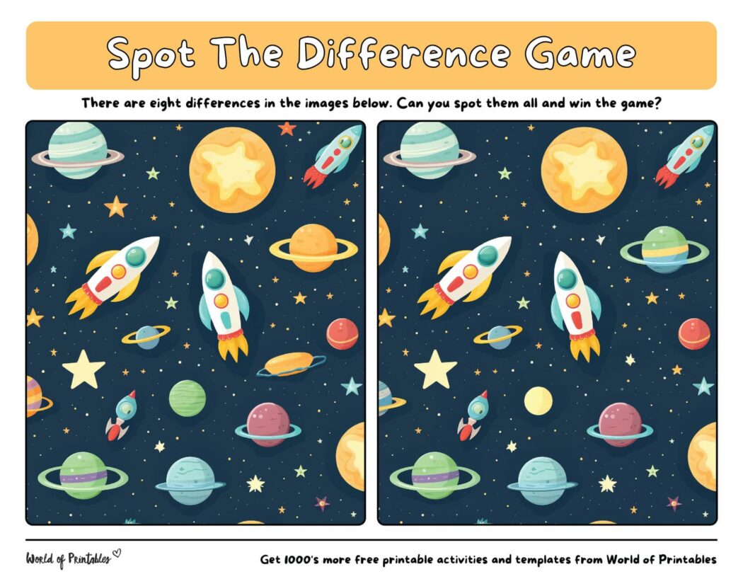 Easy Spot The Difference Games - World of Printables