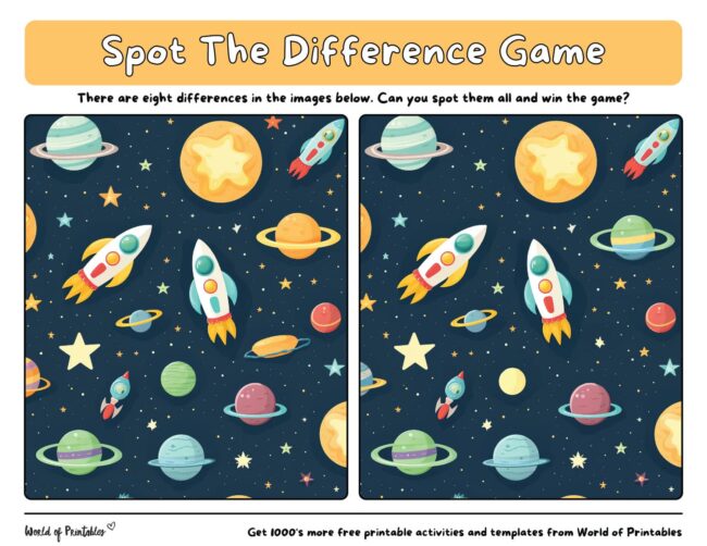 Easy Spot The Difference Games - World of Printables