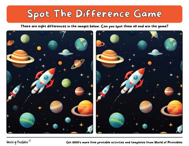 Easy Spot The Difference Games - World of Printables