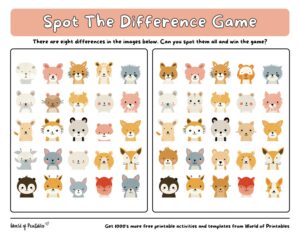 Easy Spot The Difference Games - World of Printables