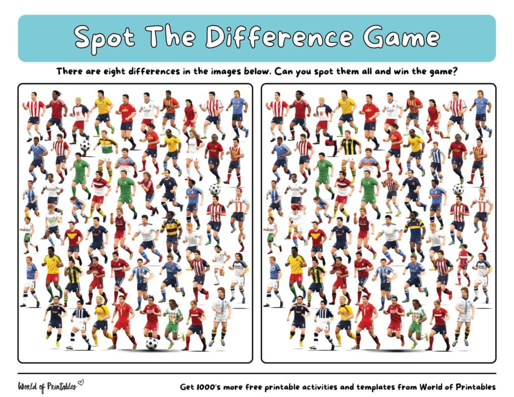 Spot The Difference Football Games - World of Printables