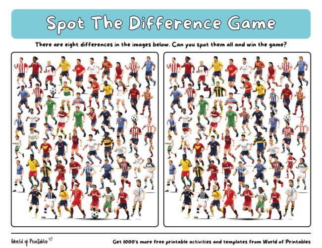 Spot The Difference Football Games - World of Printables