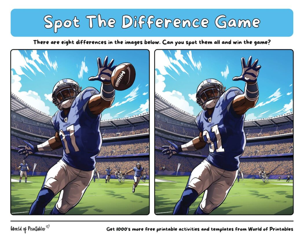 Spot The Difference Football Games - World of Printables