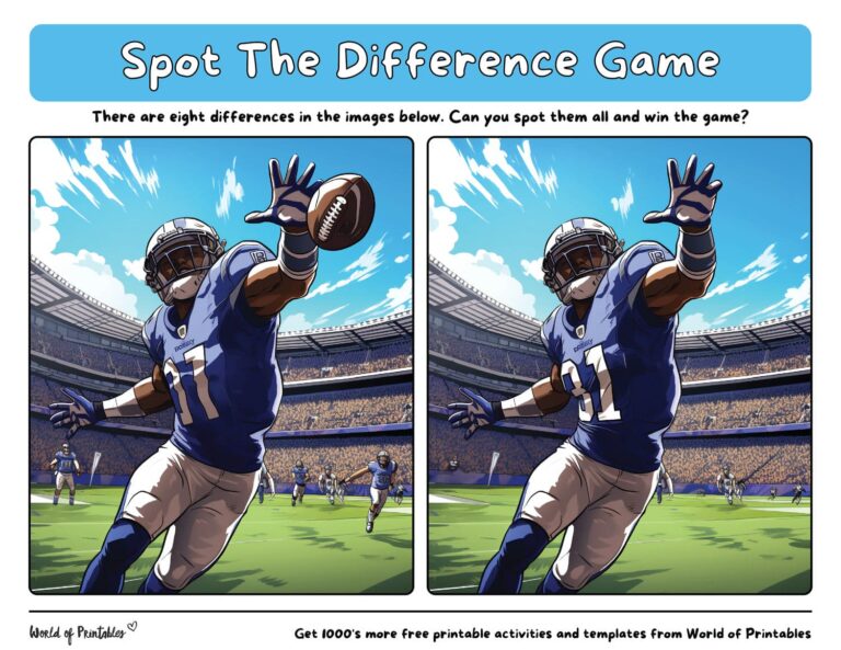 Spot The Difference Football Games - World of Printables