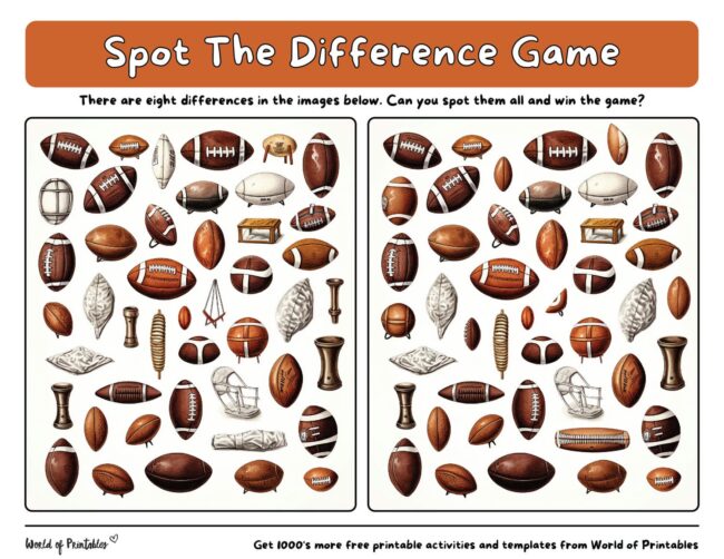 Spot The Difference Football Games - World of Printables