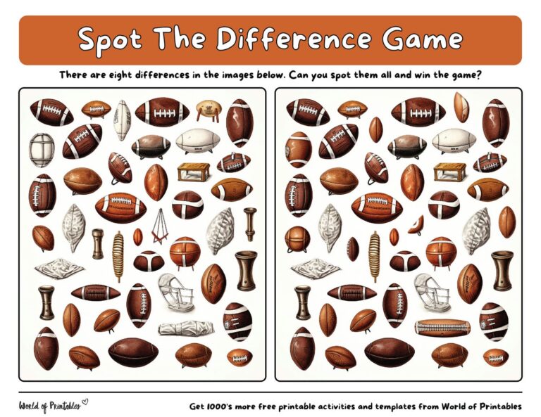 Spot The Difference Football Games - World of Printables
