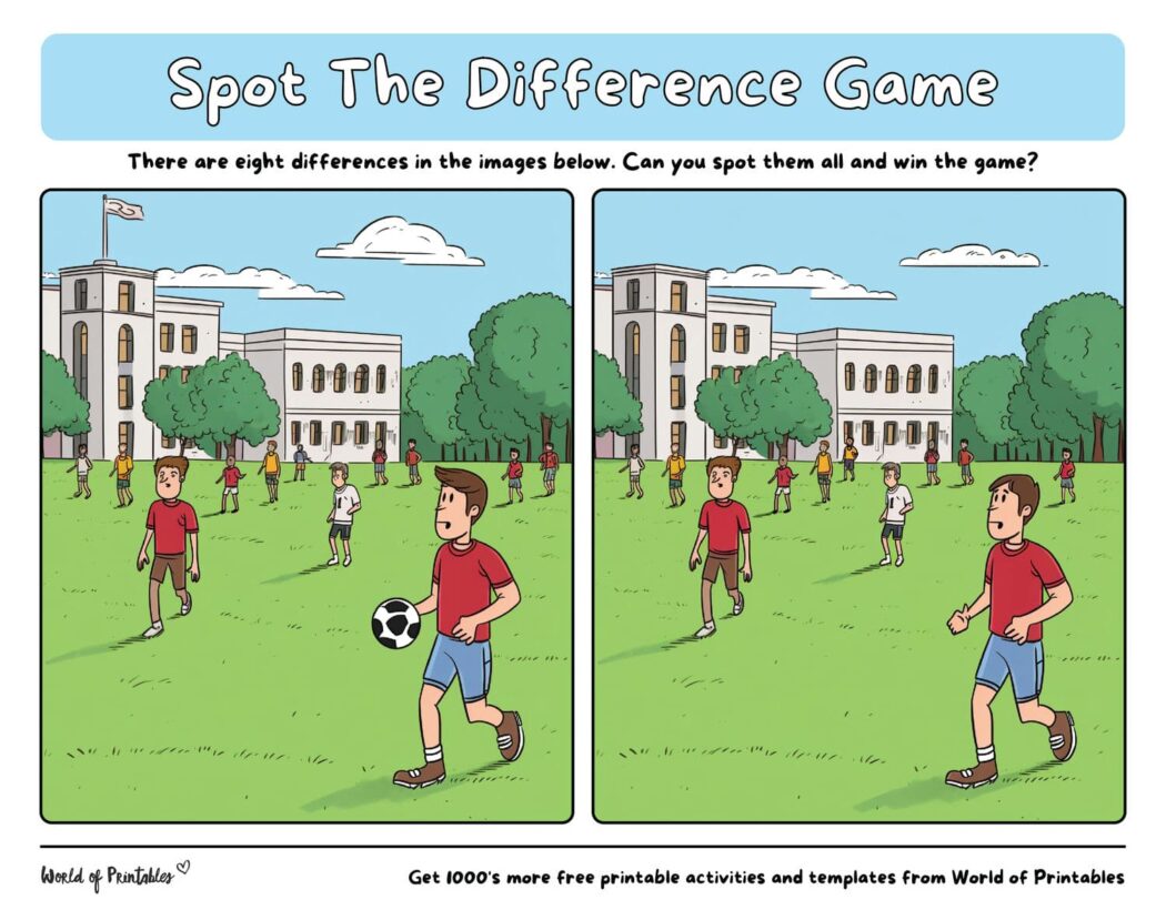 Spot The Difference Football Games - World of Printables