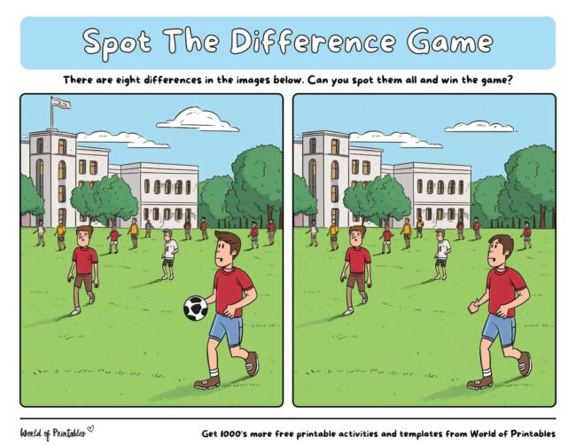 Spot The Difference Football Games - World of Printables