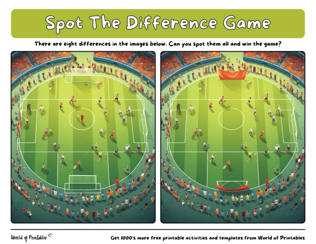 Spot The Difference Football Games - World of Printables