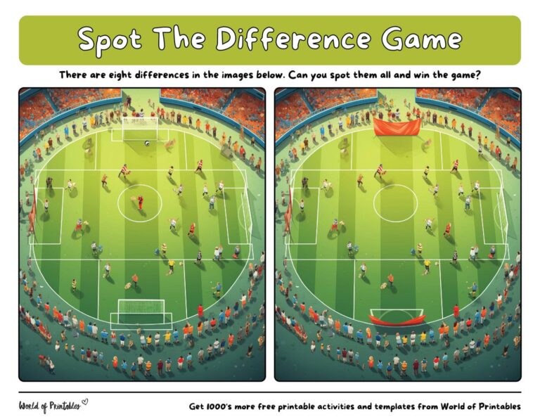 Spot The Difference Football Games - World of Printables