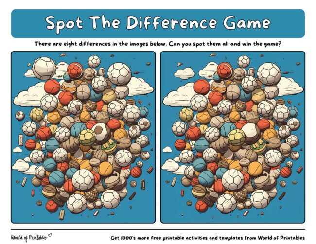 Spot The Difference Football Games - World of Printables