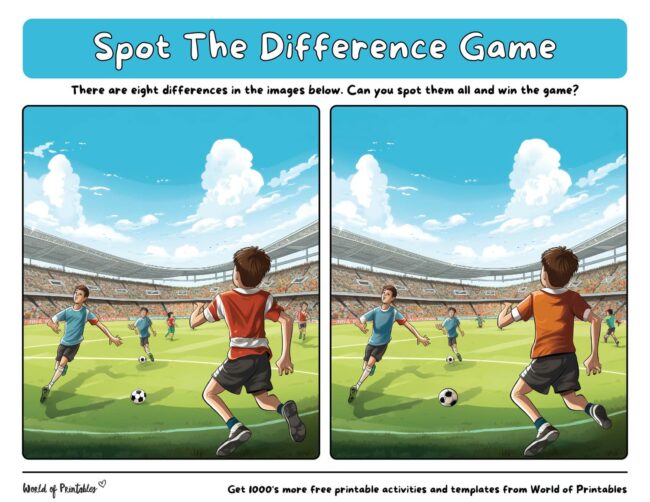 Spot The Difference Football Games - World of Printables