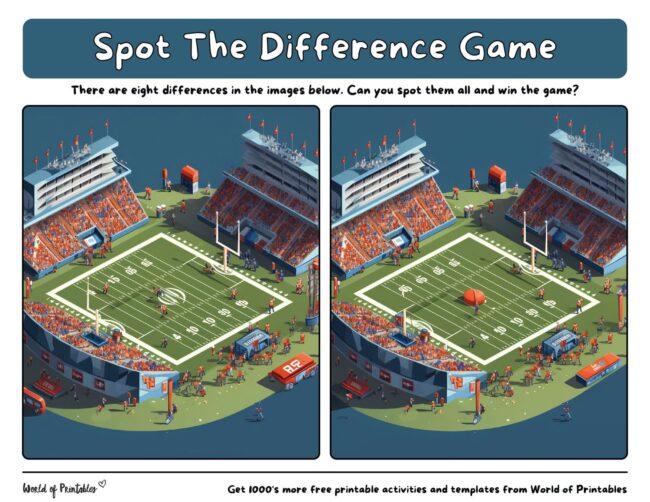 Spot The Difference Football Games - World of Printables