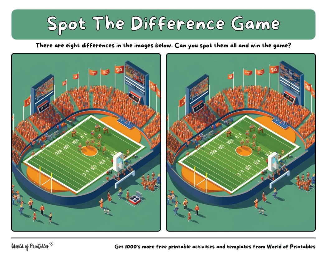 Spot The Difference Football Games - World of Printables