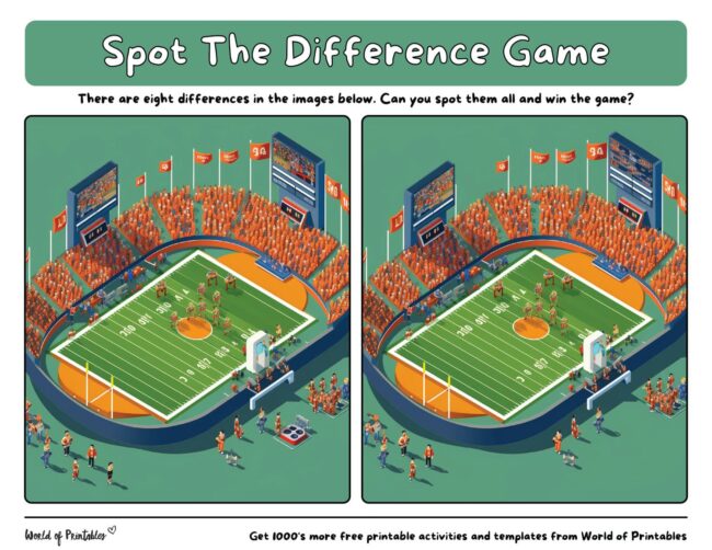 Spot The Difference Football Games - World of Printables