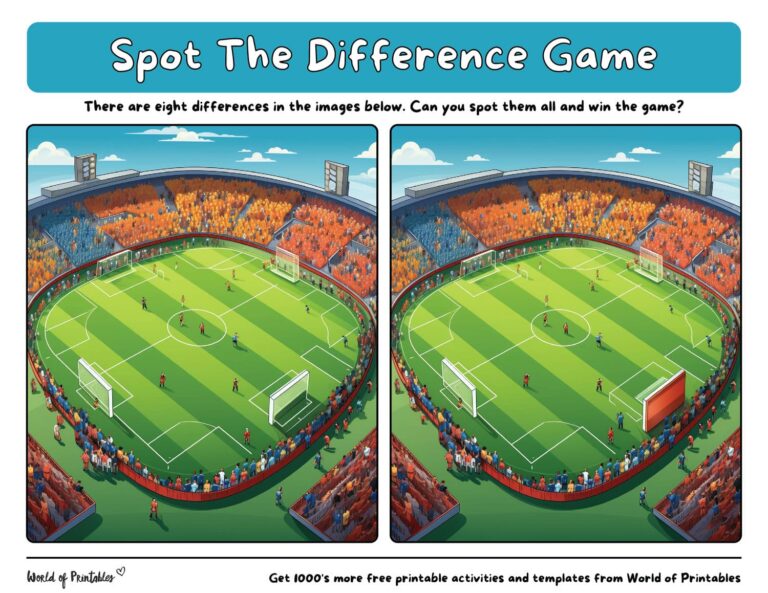 Spot The Difference Football Games - World of Printables