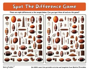 Spot The Difference Football Games - World of Printables