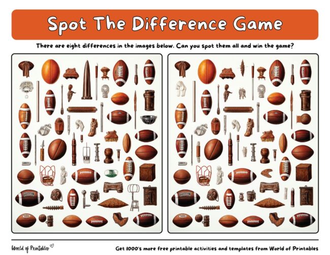 Spot The Difference Football Games - World of Printables