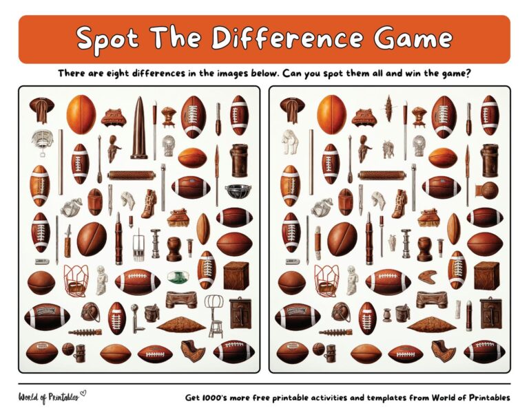 Spot The Difference Football Games - World of Printables