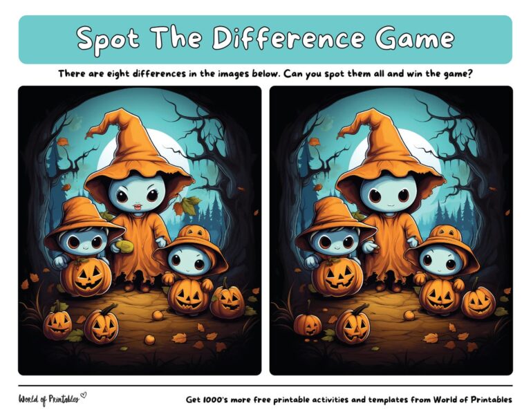 Spot The Difference Halloween Games - World of Printables