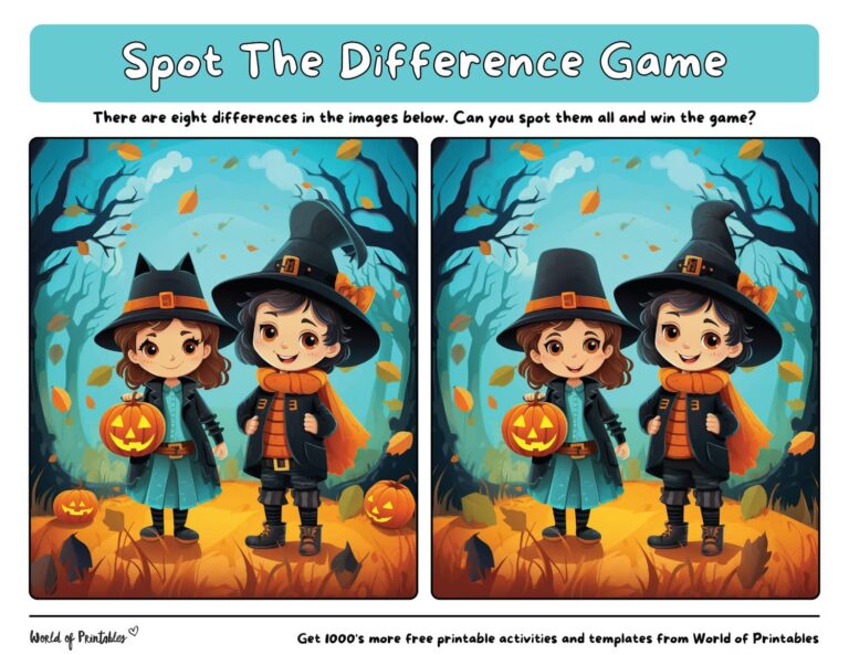 Spot The Difference Halloween Games - World of Printables