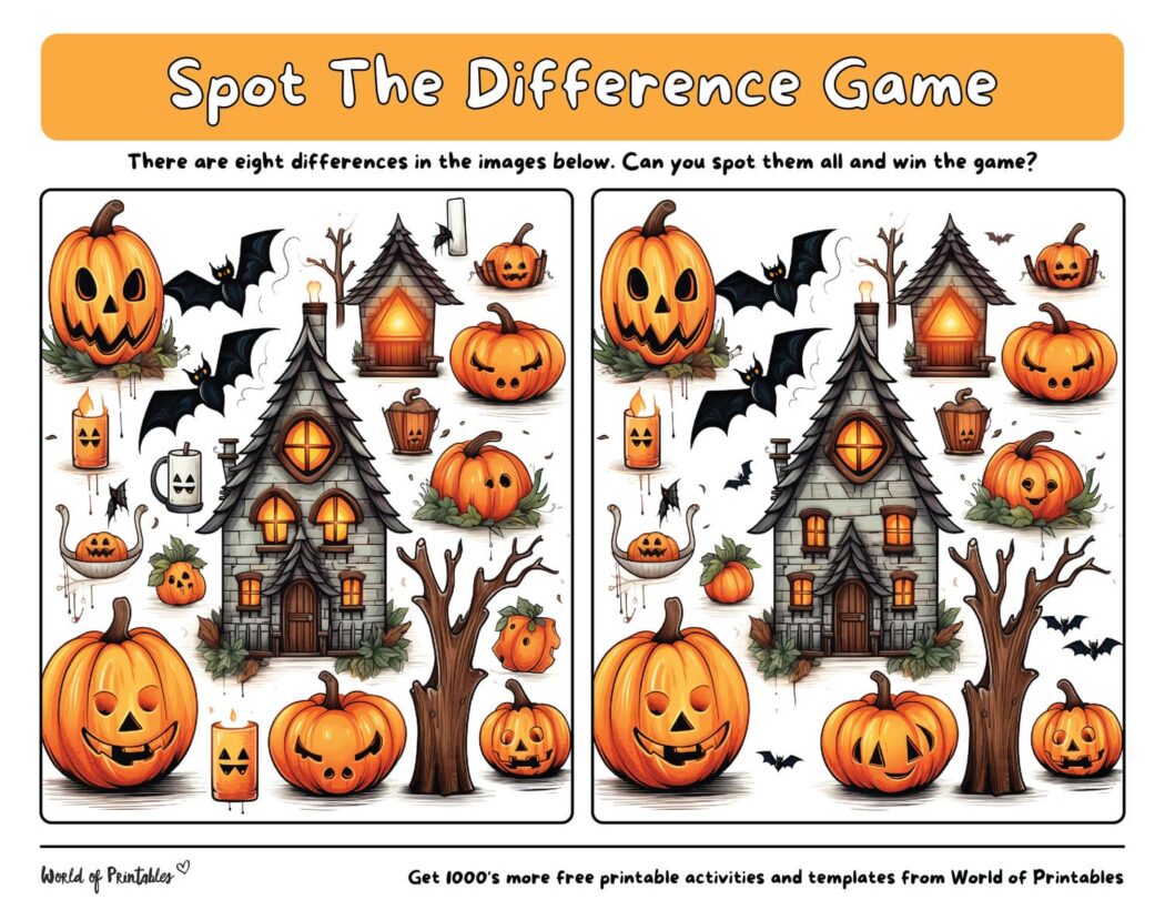 Spot The Difference Halloween Games - World of Printables