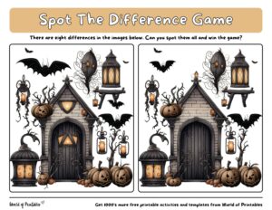 Spot The Difference Halloween Games - World of Printables