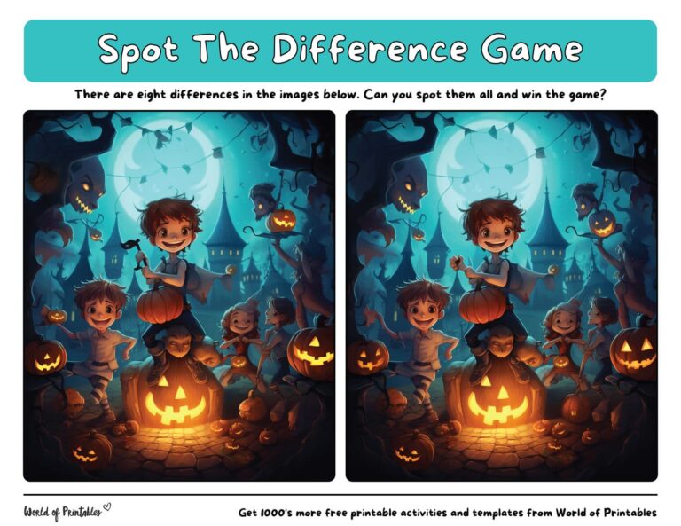 Spot The Difference Halloween Games - World of Printables