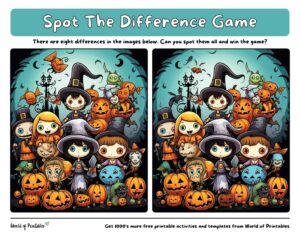 Spot The Difference Halloween Games - World of Printables