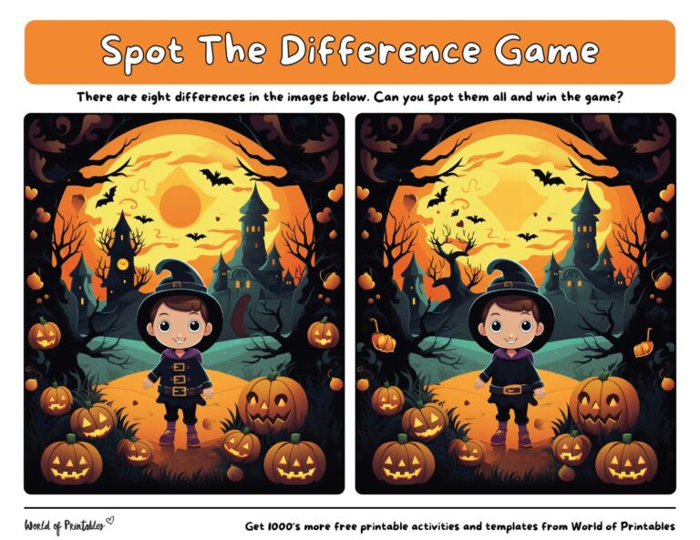 Spot The Difference Halloween Games - World of Printables