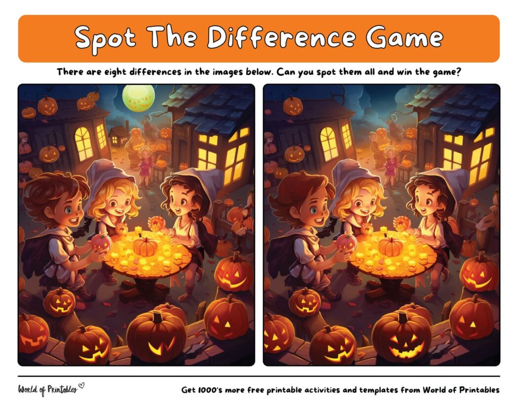 Spot The Difference Halloween Games - World of Printables