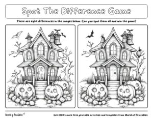 Spot The Difference Halloween Games - World of Printables