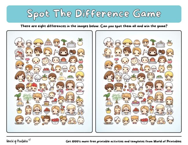 Hard Spot The Difference Games - World of Printables