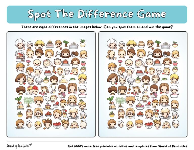 Hard Spot The Difference Games - World of Printables