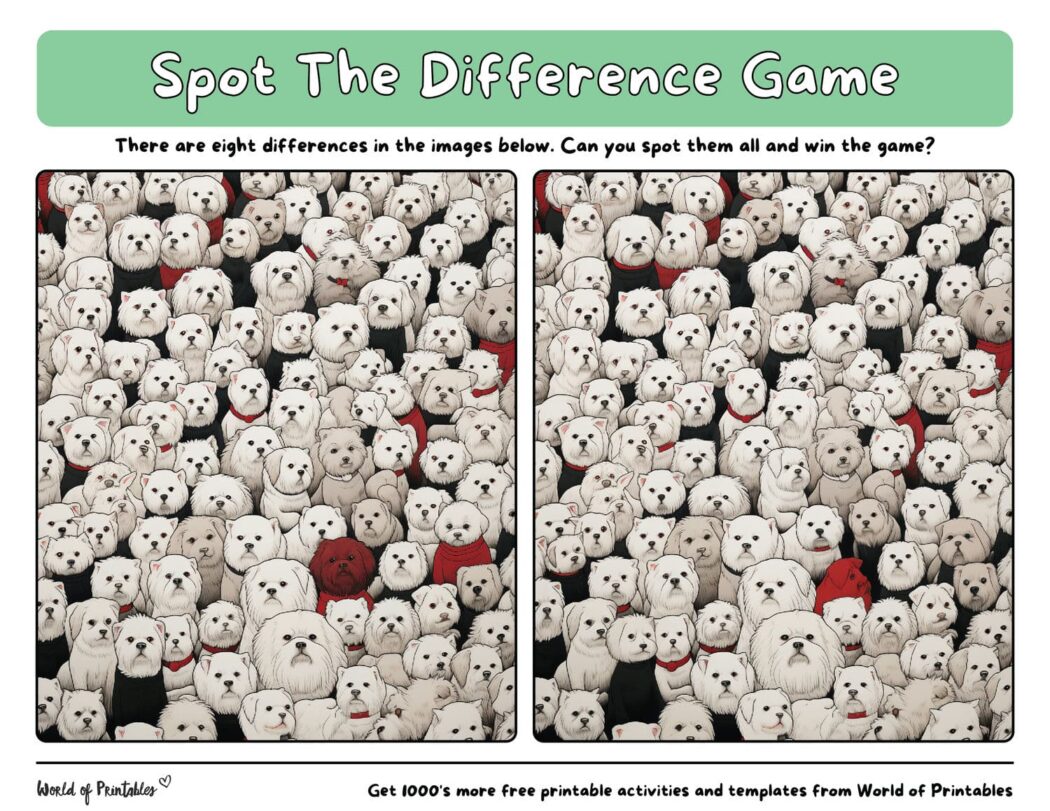 Hard Spot The Difference Games - World of Printables