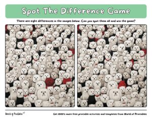Hard Spot The Difference Games - World of Printables
