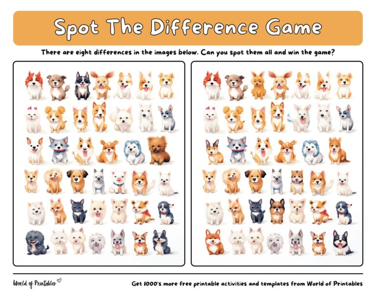 Hard Spot The Difference Games - World of Printables
