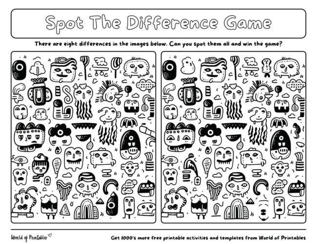Hard Spot The Difference Games - World of Printables